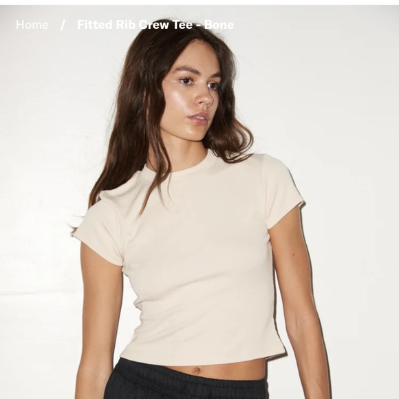 LNA | Tops | Fitted Rib Crew Tee By Lna | Poshmark